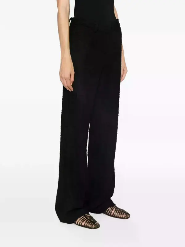 Magda Butrym Black Bouclé-knit Wide-leg Trousers