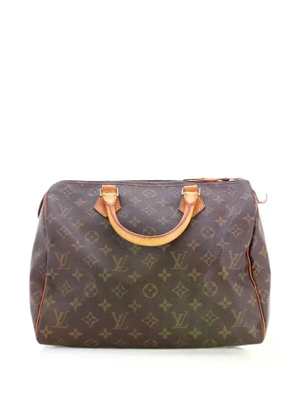 LOUIS VUITTON Speedy Satchel Monogram Canvas Handheld Bag - Brown