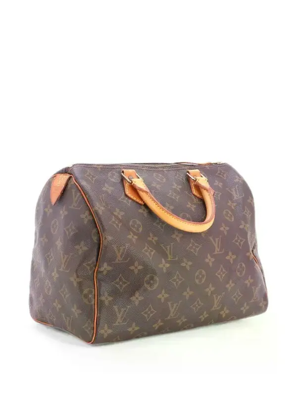LOUIS VUITTON Speedy Satchel Monogram Canvas Handheld Bag - Brown