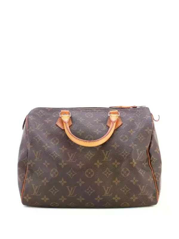 LOUIS VUITTON Speedy Satchel Monogram Canvas Handheld Bag - Brown