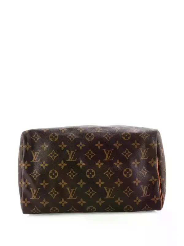 LOUIS VUITTON Speedy Monogram Canvas Satchel Handbag - Brown