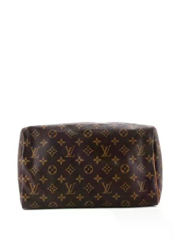 LOUIS VUITTON Speedy Monogram Canvas Satchel Handbag - Brown