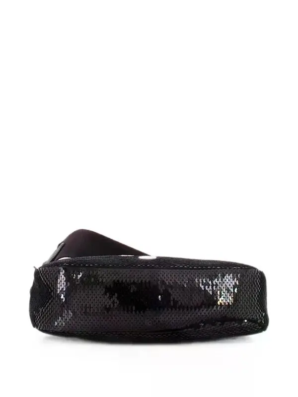 Prada Re-edition 2005 Shoulder Bag Crystal Embellished Satin Small Crossbody Bag - Black