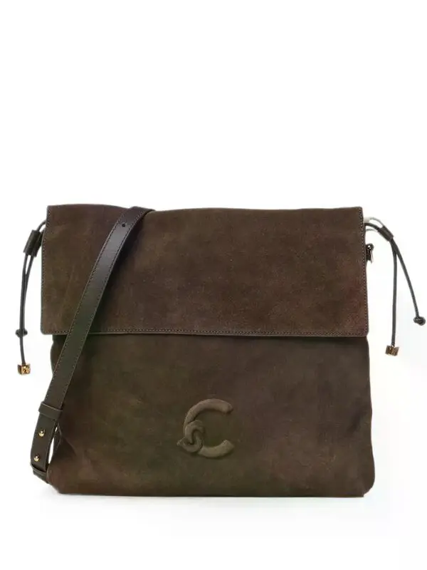 COCCINELLE Suede Logo-patch Shoulder Bag
