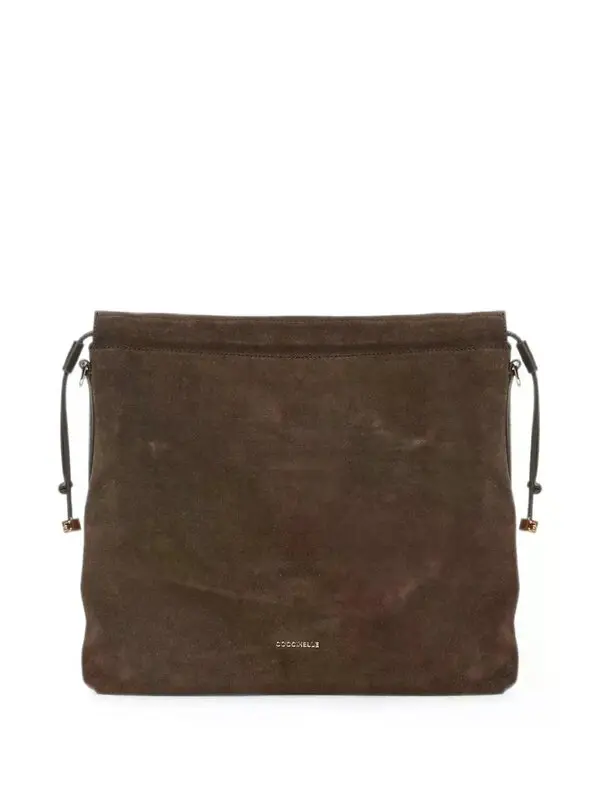 COCCINELLE Suede Logo-patch Shoulder Bag