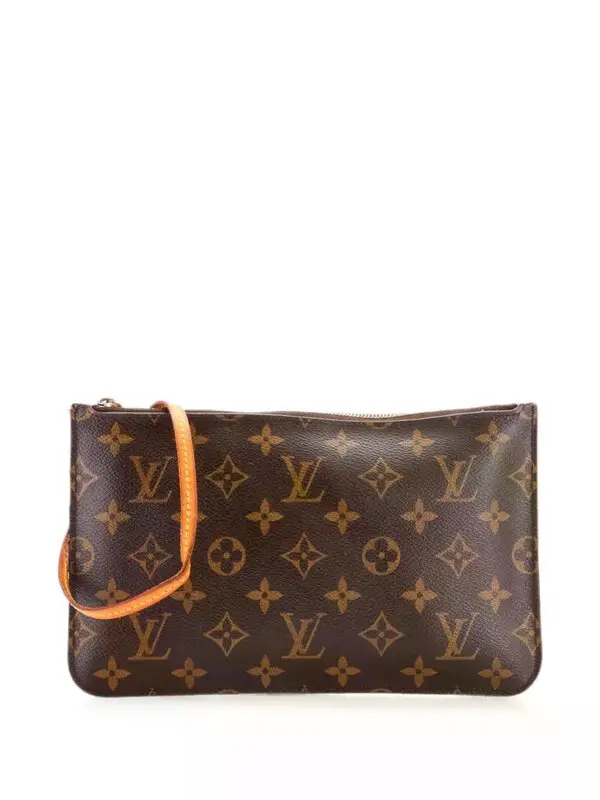 LOUIS VUITTON Neverfull Pochette Monogram Canvas Large Pouch - Brown