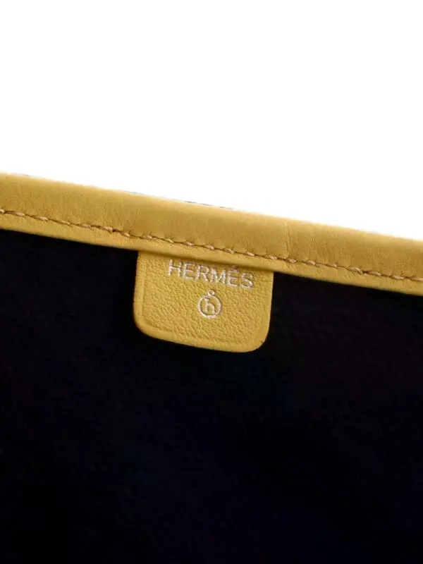 Hermès Petit H Skeleton Toile And Leather Gm Tote Bag - Blue