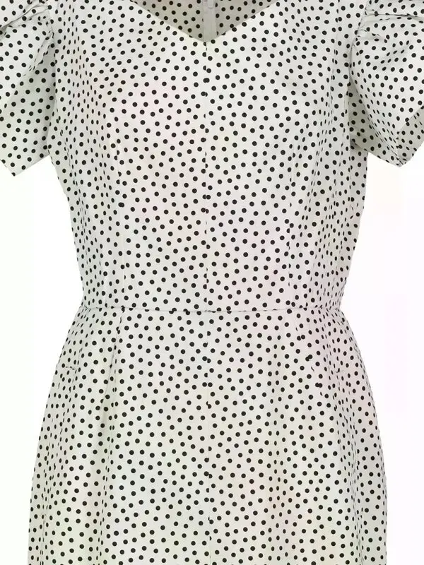 Saint Laurent Polka-dot Ruffle-sleeve Midi Dress