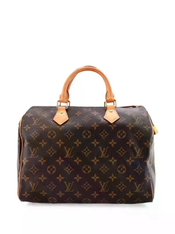 LOUIS VUITTON Monogram Canvas Speedy 30 Satchel Handbag - Brown