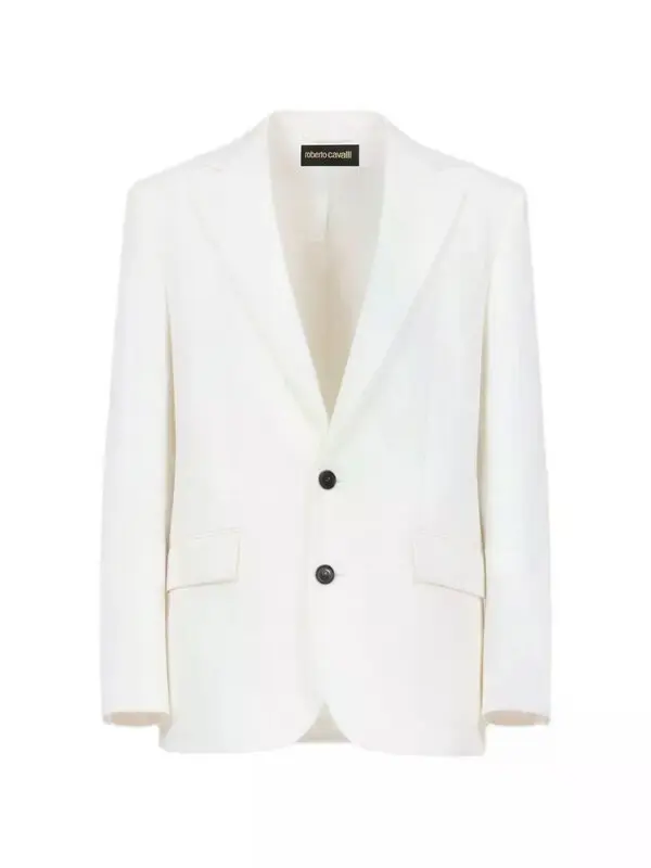 Roberto Cavalli Single-breasted Peaked-lapel Blazer - White