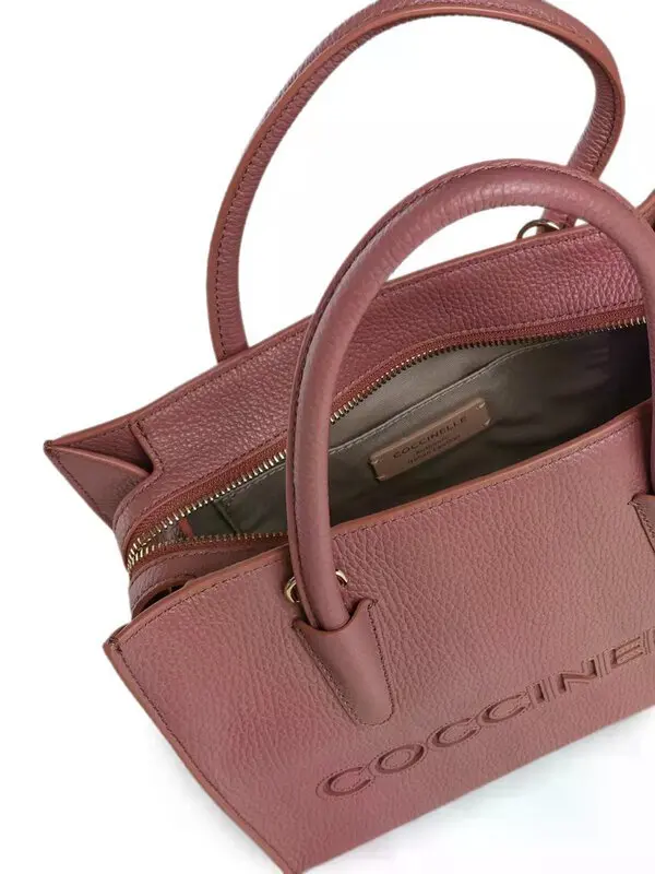COCCINELLE Logo-embossed Grained Leather Tote Bag