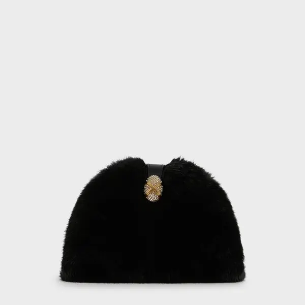 GIUSEPPE ZANOTTI Ophelia Furry Bag - Black