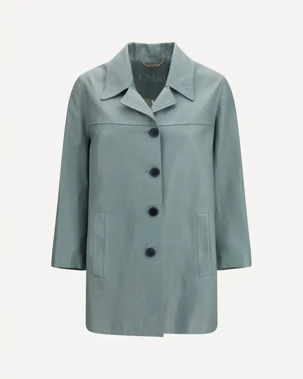 Chloé Long Lambskin Leather Jacket