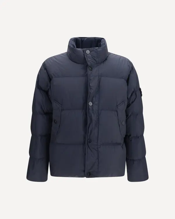 Stone Island Quilted High-neck Puffer Jacket - Blue