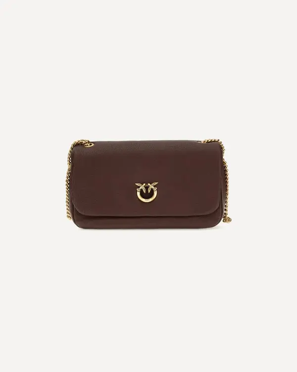Pinko Love Birds Click Soft Horizontal Leather Shoulder Bag