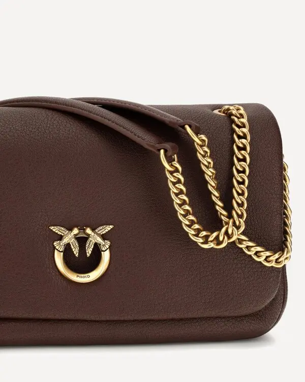 Pinko Love Birds Click Soft Horizontal Leather Shoulder Bag