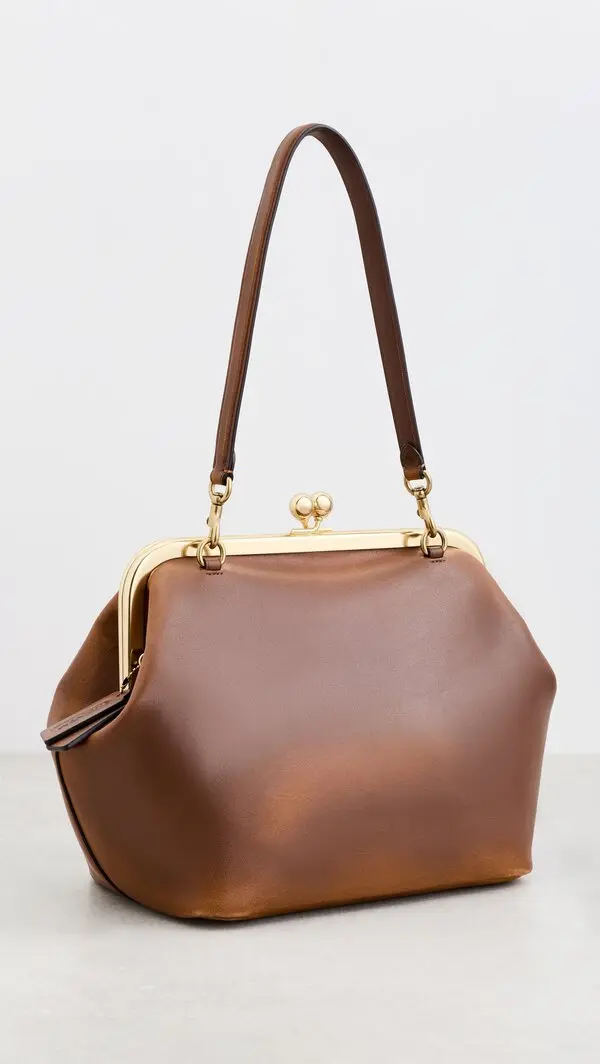 COACH Loved Leather Kiss-lock Frame Bag 27