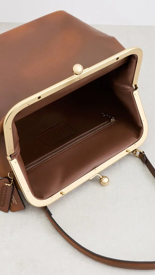 COACH Loved Leather Kiss-lock Frame Bag 27