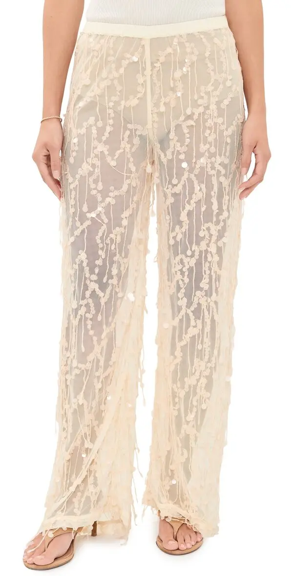 VRG GRL Sia Sequin Pants - Cream