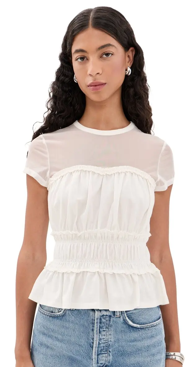 Generation Love Sigrid Mesh Combo Top - White