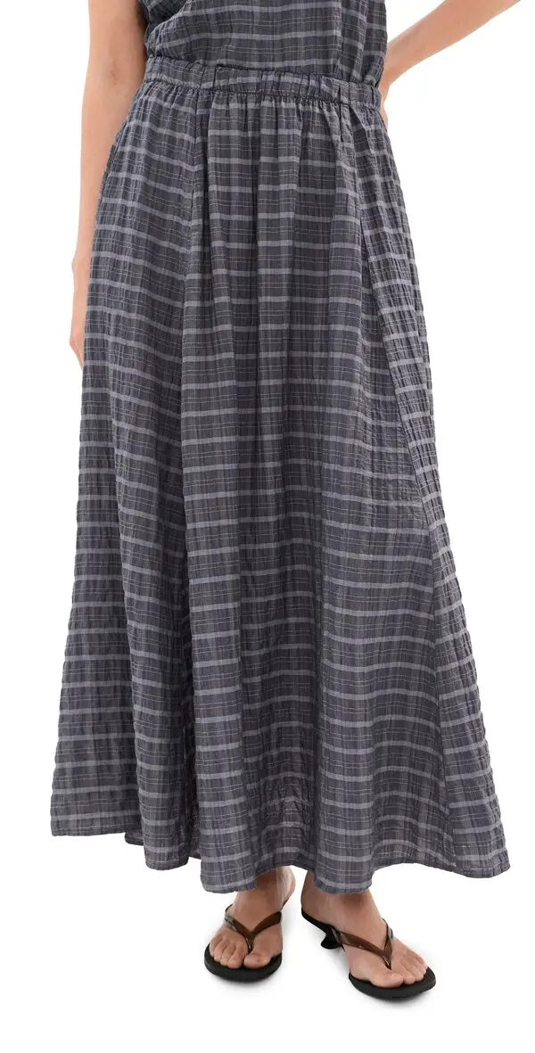 LE BOP Martha Checked Skirt - Charcoal