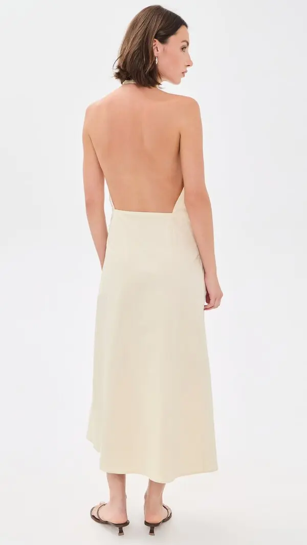 ST. AGNI Halter Wrap Backless Dress