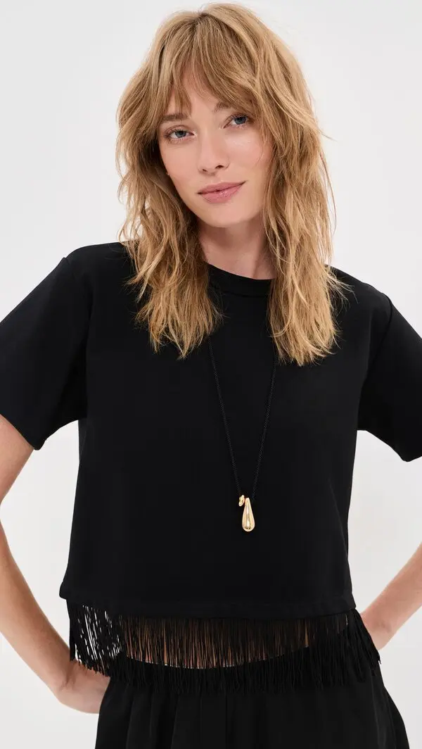 LE BOP Fringe Hazel Tee - Black