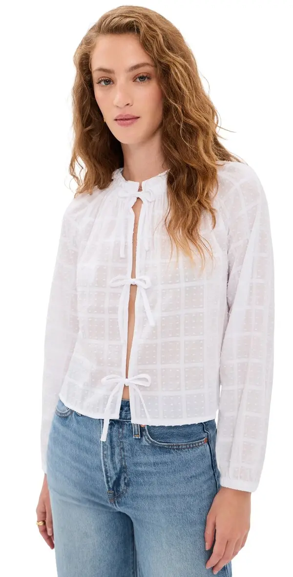 Splendid Fleur Tie Front Blouse