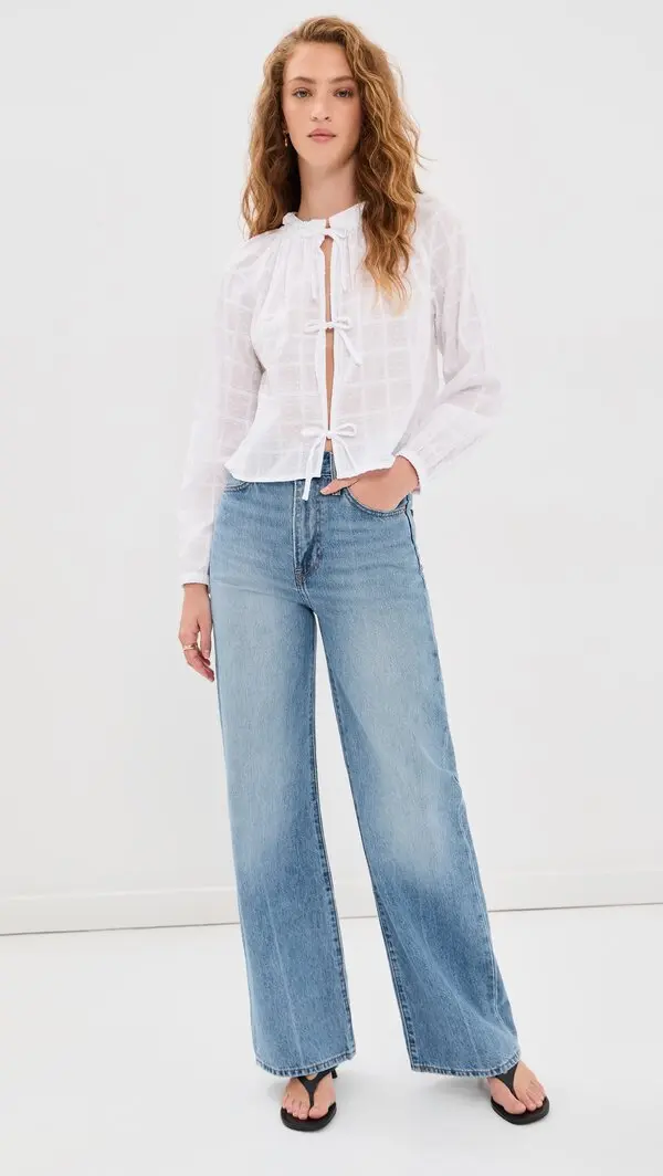 Splendid Fleur Tie Front Blouse
