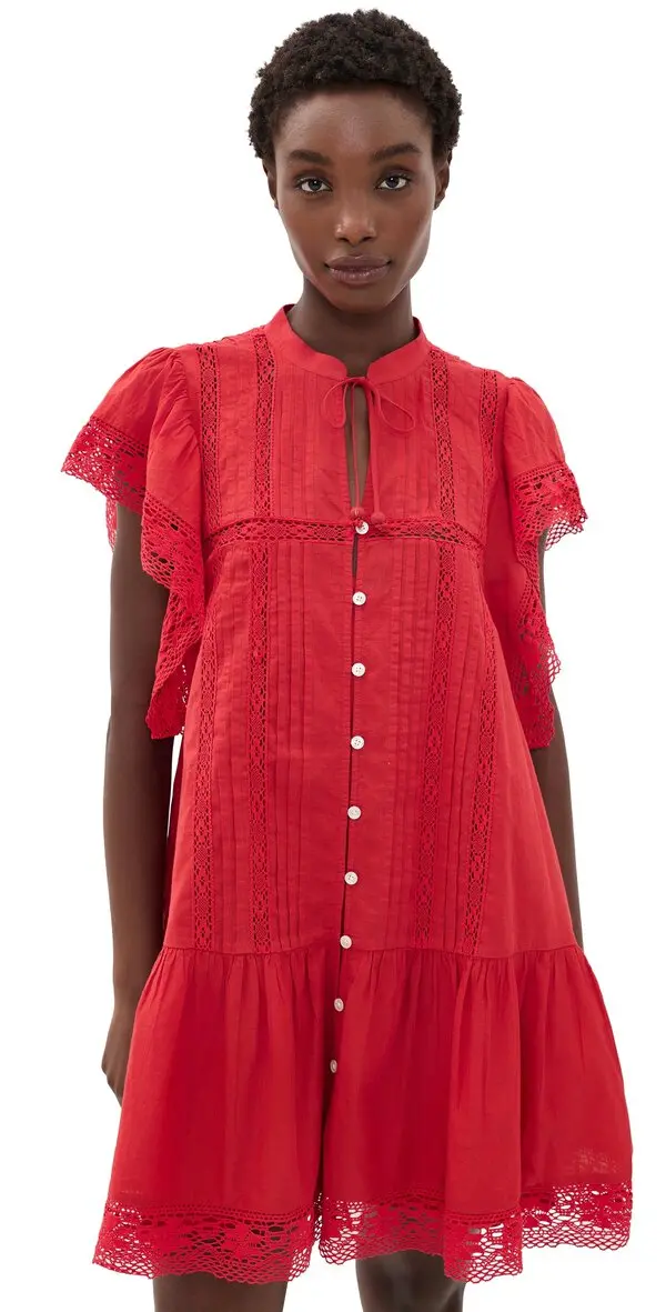 Sea Pippa Solid Mini Dress - Red