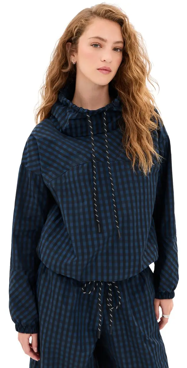 LE BOP Carson Anorak - Black/blue Gingham