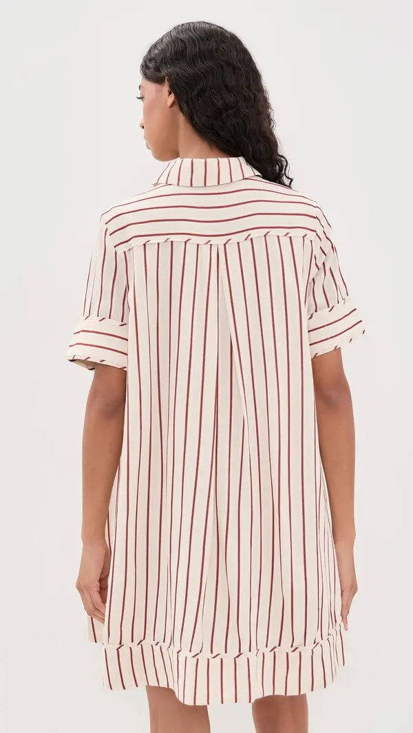 English Factory Stripe A-line Mini Shirt Dress