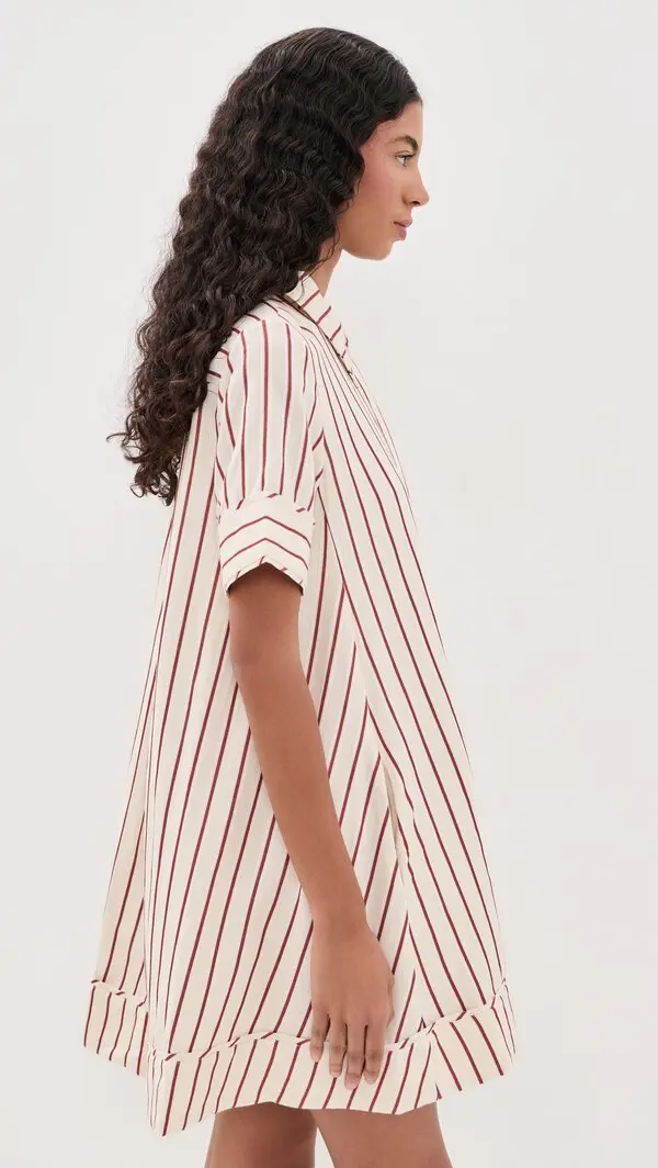 English Factory Stripe A-line Mini Shirt Dress