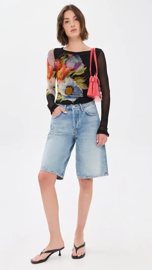 Free People Lilly Printed Long Sleeve Tee