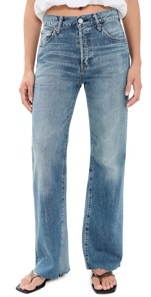 Moussy Vintage Asheville Remake Flare Jeans - Blue
