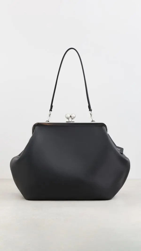 COACH Large Leather Kiss-lock Frame Bag
