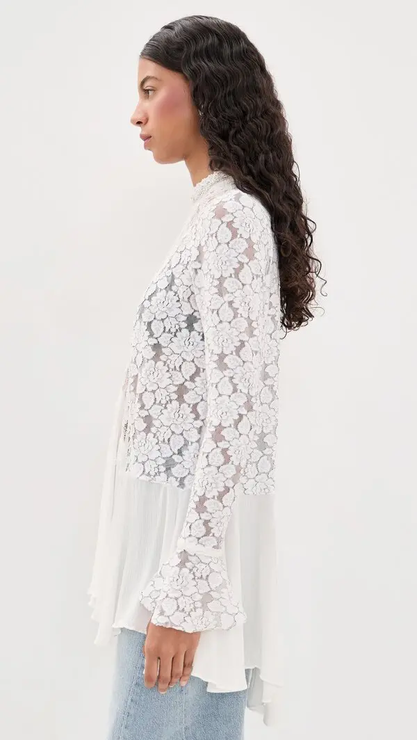 Free People First Crush Lace Tunic Top