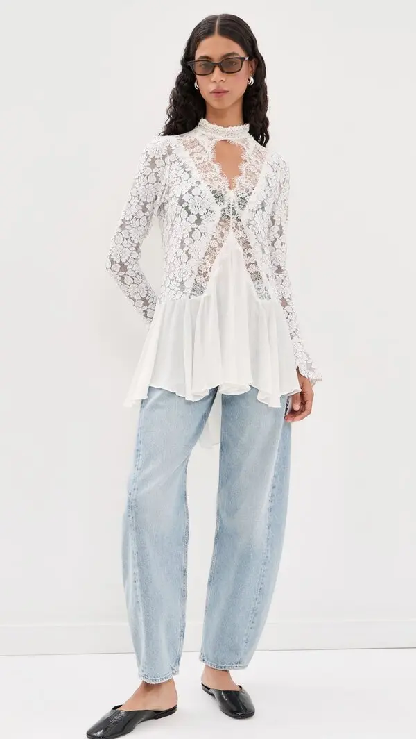 Free People First Crush Lace Tunic Top