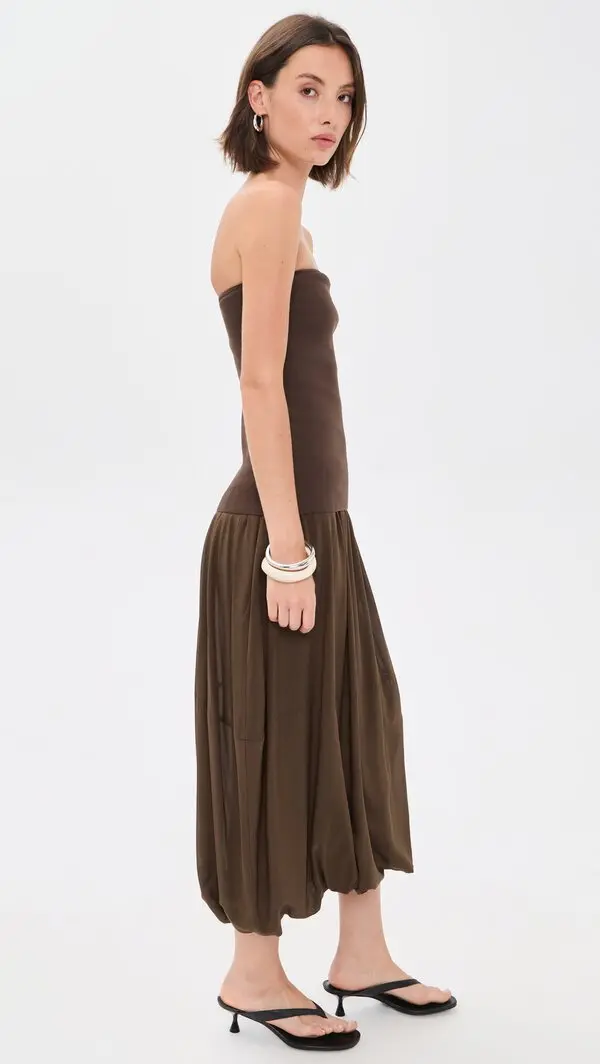 ST. AGNI Strapless Balloon Hem Dress