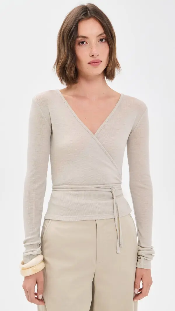 ST. AGNI Baby Wool Wrap Top