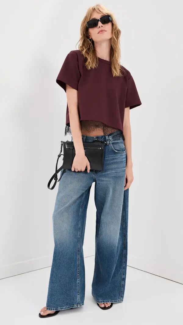 LE BOP Lace Hazel Tee - Chocolate/black