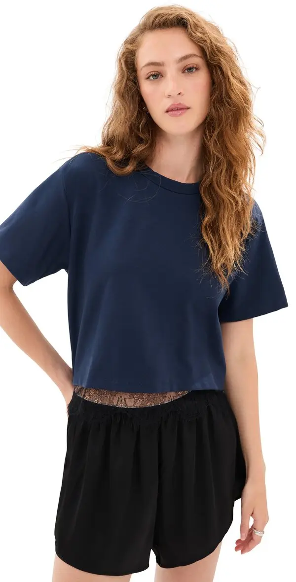 LE BOP Lace Hazel Tee - Navy/black