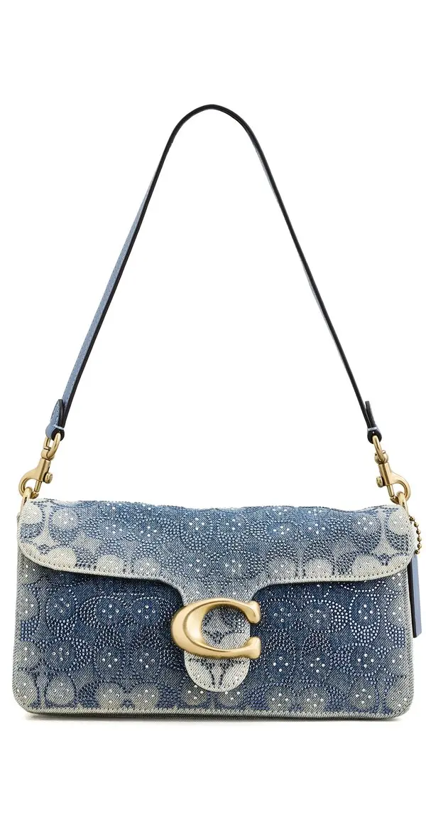 COACH Soft Crystal Signature Tabby Shoulder Bag 26 - Denim