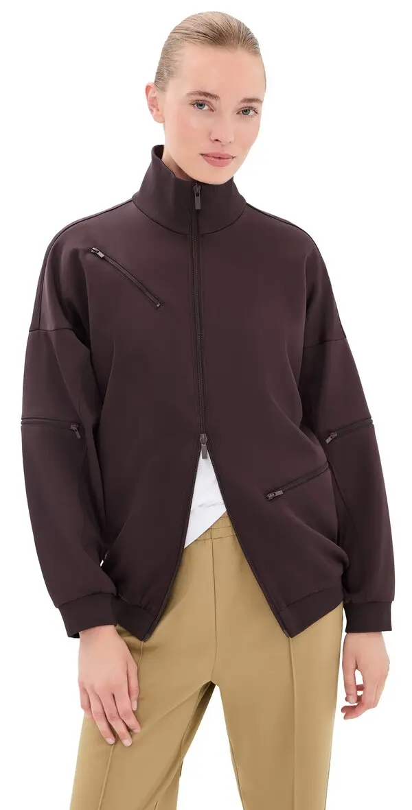 Tibi Active Knit Zipper Detailed Track Jacket