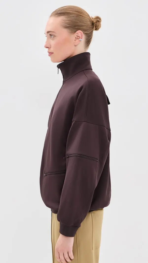 Tibi Active Knit Zipper Detailed Track Jacket
