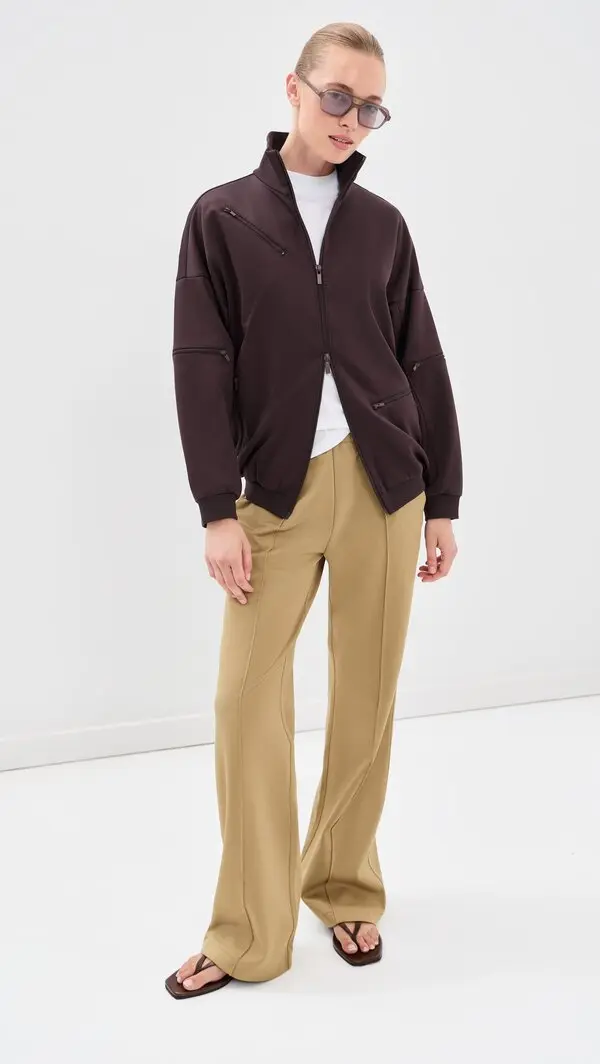 Tibi Active Knit Zipper Detailed Track Jacket