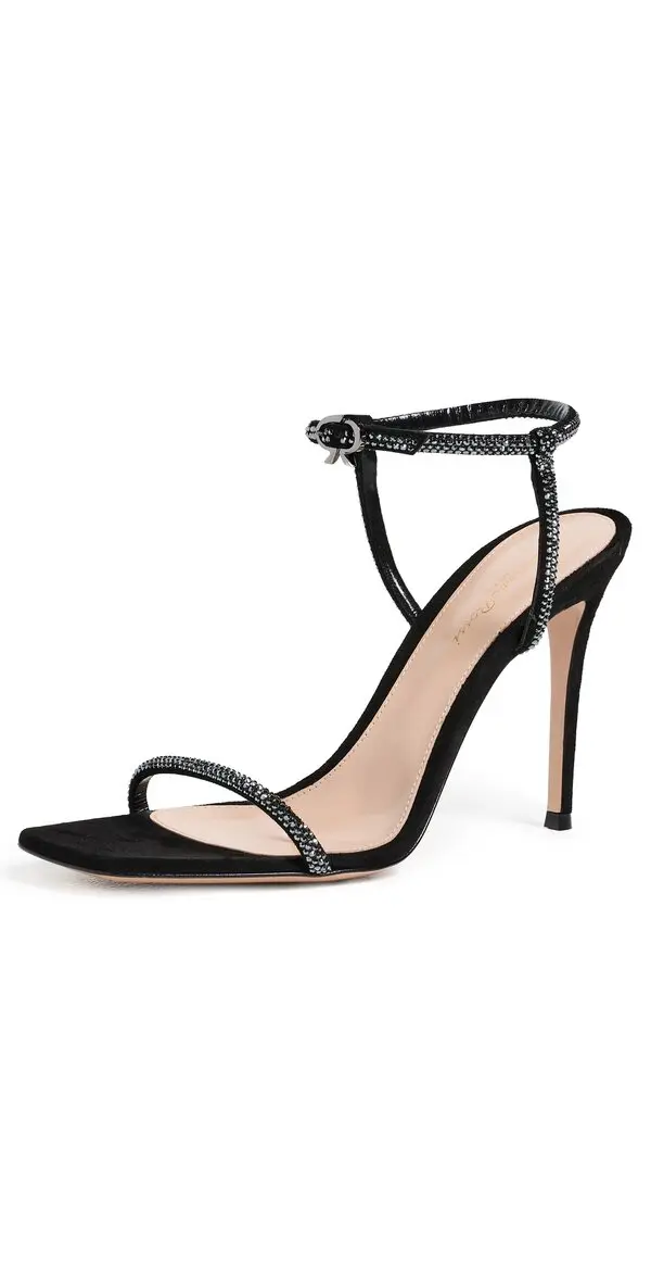 GIANVITO ROSSI Mayfair Embellished Stiletto Sandals - Black