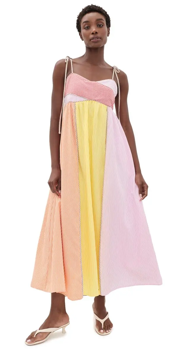English Factory Striped Maxi Dress - Multi