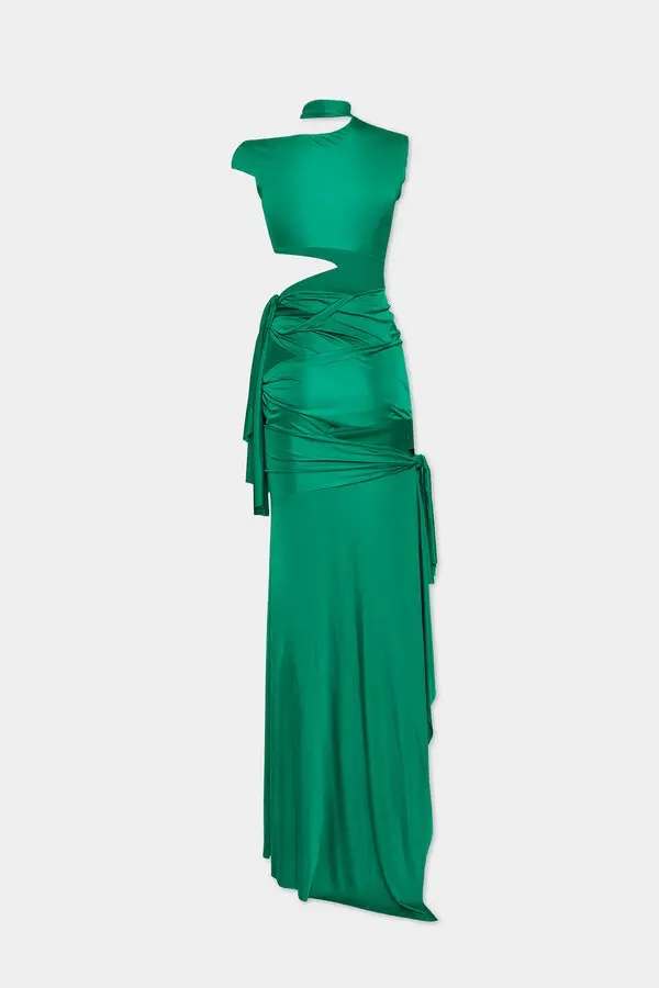 Dsquared2 Shiny Viscose Jersey Long Dress