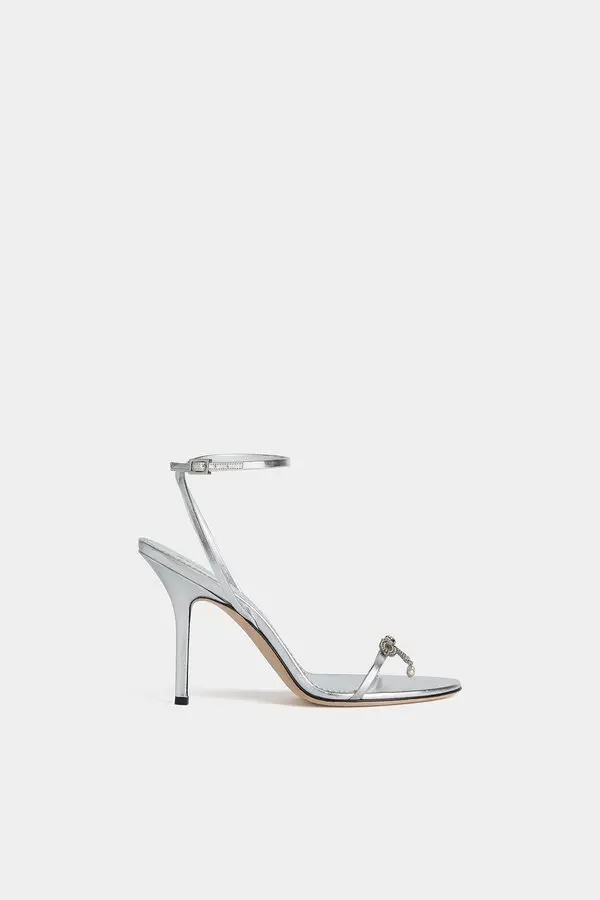 Dsquared2 Metallic Bow Sandals - Silver